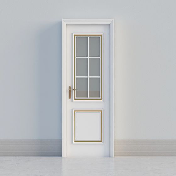 Elegant Glass Door 3D model for Classic and Modern Settings