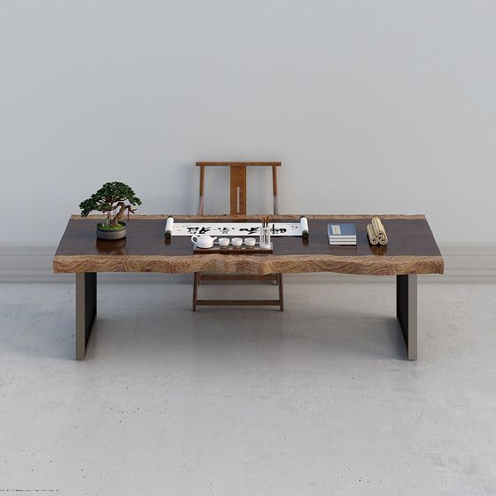 Zen-Inspired Tea Table 3D Model – Minimalist Wood Design