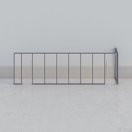 Sleek Metal Railing 3D model for Contemporary Spaces