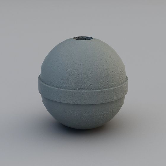 Concrete Sphere Low Poly 3D model