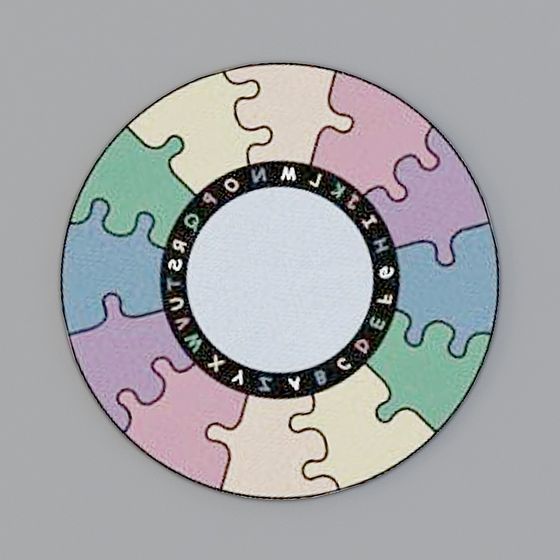 Colorful Puzzle Disk 3D Model – Low-Poly Artistic Puzzle