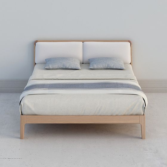 Simple Wooden Bed Frame 3D model for Modern Living