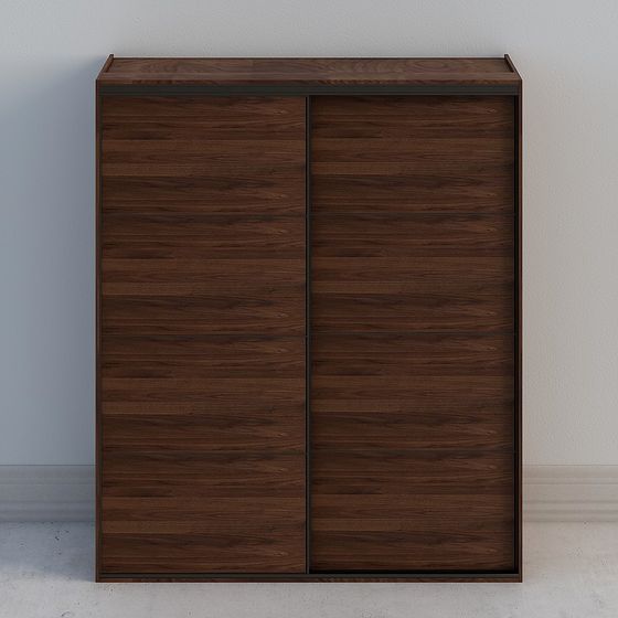 Elegant Wooden Sliding Door Cabinet 3D model for Creative Projects