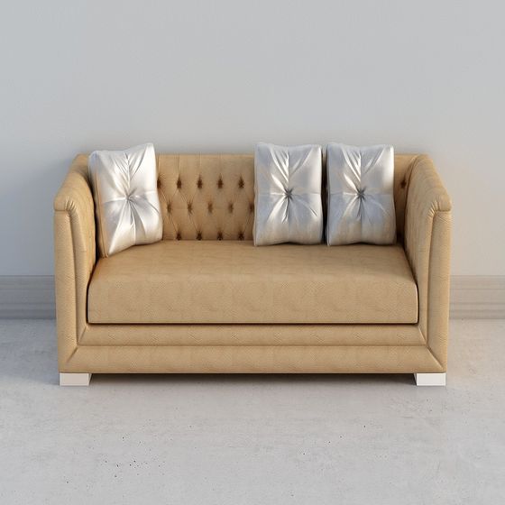 Elegant Low-Poly Sofa 3D Model Design