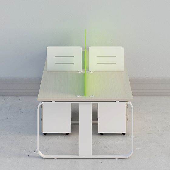 Contemporary Dual Office Desk 3D model