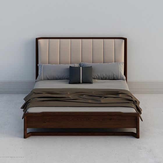 Modern Minimalist Bed Frame 3D model