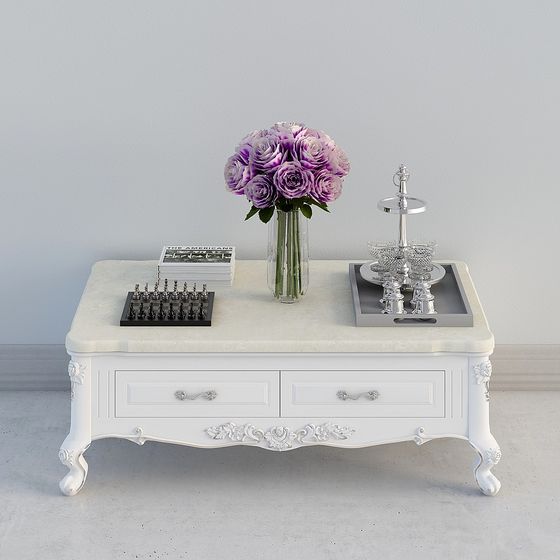 Elegant Low-Poly Coffee Table 3D model for Modern Spaces