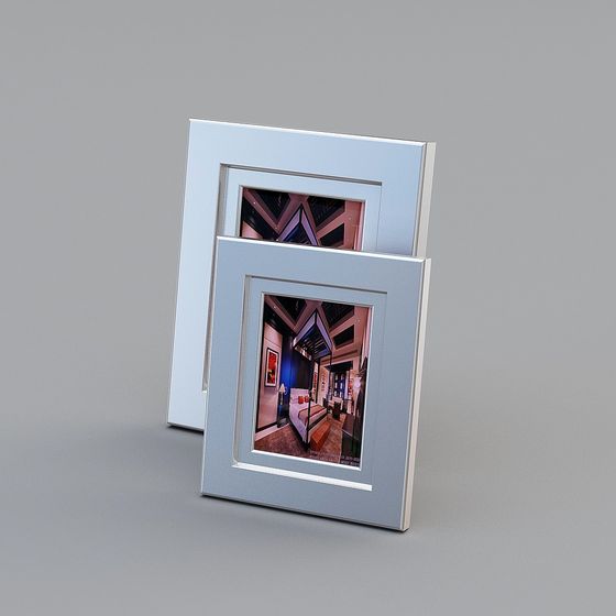 Elegant Low-Polygon Mirror Frames 3D model