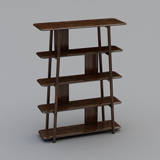 Elegant Low-Poly Bookshelf 3D model for Creative Spaces