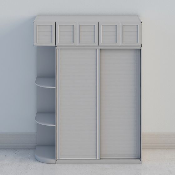 Minimalist Sliding Door Wardrobe 3D model