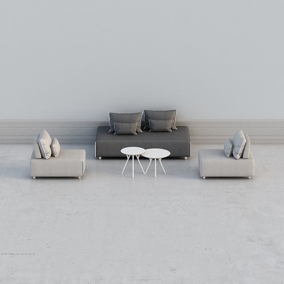 Modern Minimalist Sofa Set 3D model