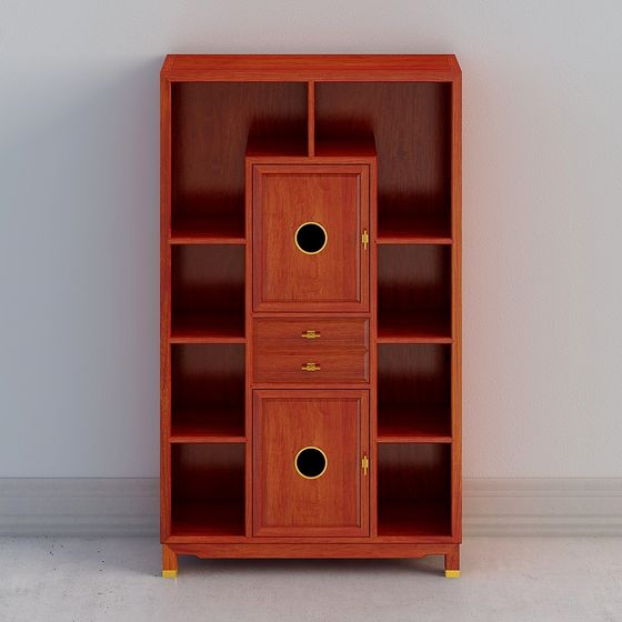 Charming Chinese Bookshelf 3D model for Modern Spaces