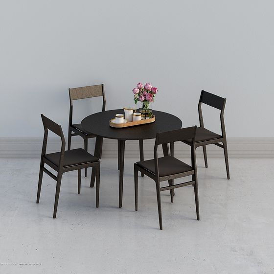 Urban Dining Table and Chair Set 3D model