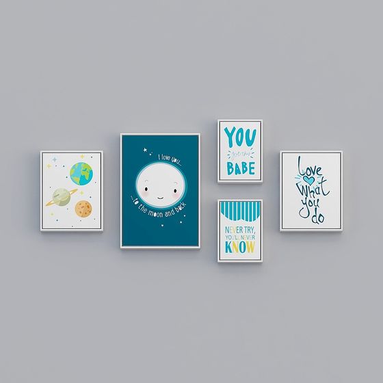 Inspirational Quotes Wall Art 3D Model