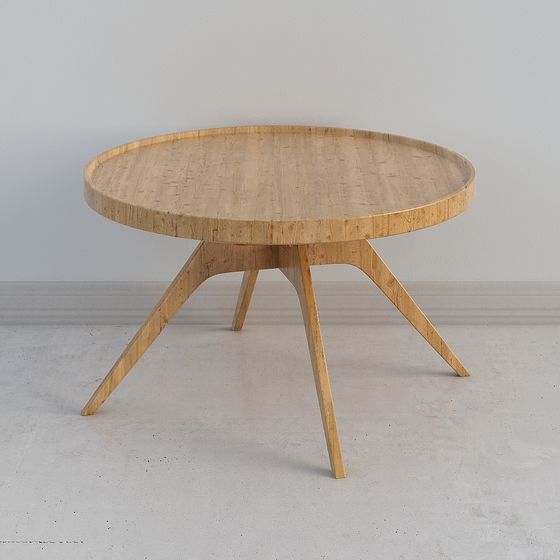 Low-Poly Round Table 3D Model for Modern Design