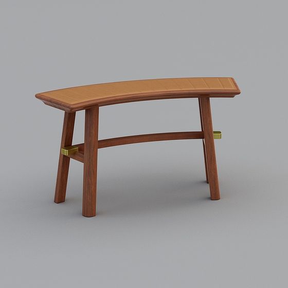 Stylish Wooden Bench 3D model for Modern and Vintage Design