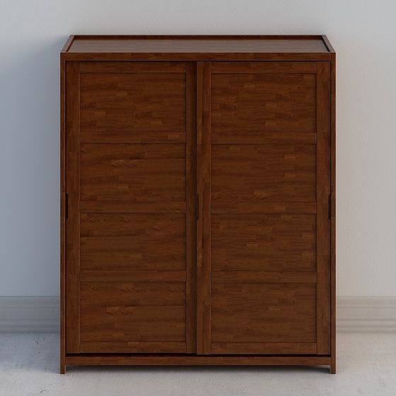 Stylish Simple Sliding Wardrobe 3D model