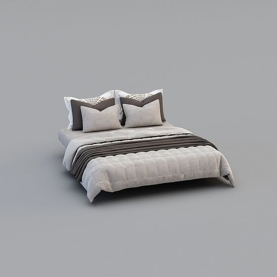 Stylish Low-Poly Bed 3D model for Minimalist Spaces