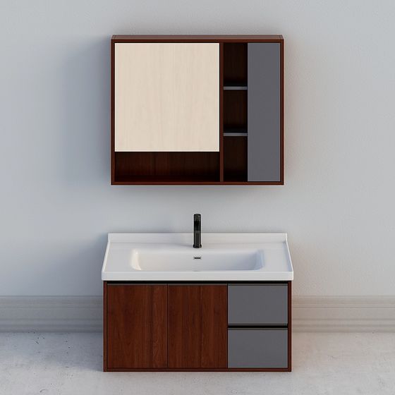 Modern Minimalist Bathroom Vanity 3D model