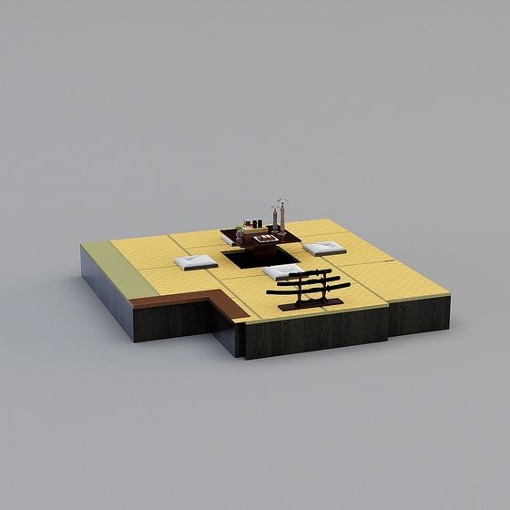 Low-Poly Japanese Tea Room 3D model