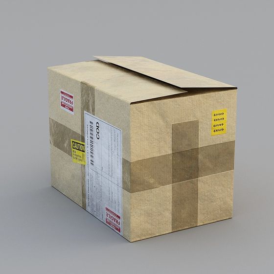 Realistic Low-Poly Package Box 3D Model