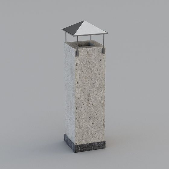 Modern Concrete Chimney 3D Model Design