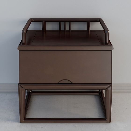 Brown Bedside Table 3D Model – Free Nightstand Design