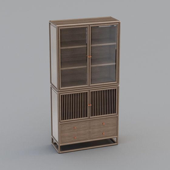 Zen-Inspired Bookshelf 3D Model
