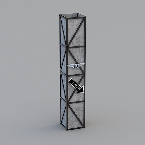 Industrial Metal Column 3D model for Contemporary Design