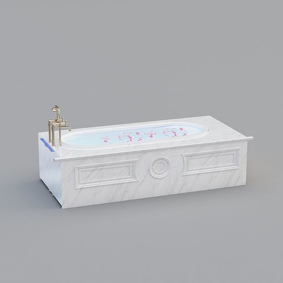 Elegant Low-Poly 3D Bathtub Model