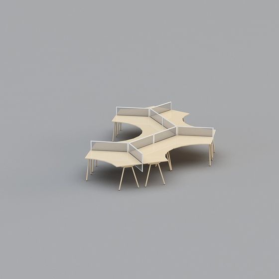 Futuristic Curved Workstation 3D model