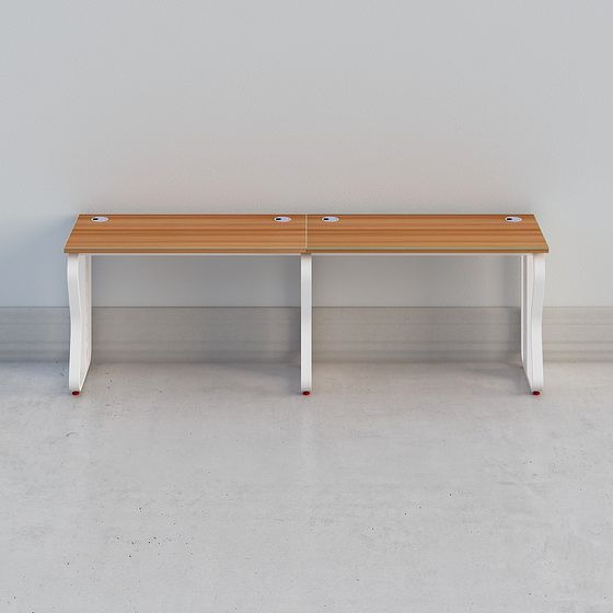 Elegant Double Office Desk 3D model for Modern Environments