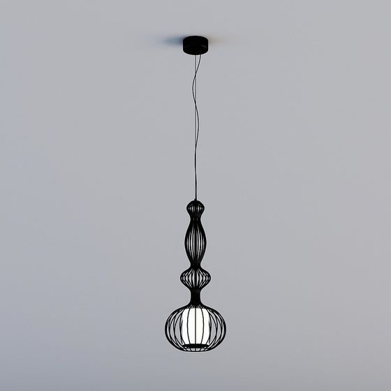 Elegant Low-Polygon Hanging Lamp 3D model for Modern Spaces