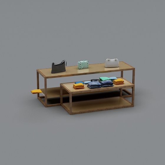 Stylish Wooden Display Stand 3D model