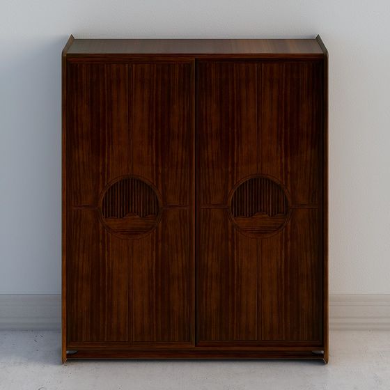 Vintage-Style Storage Cabinet 3D Model for Design Projects