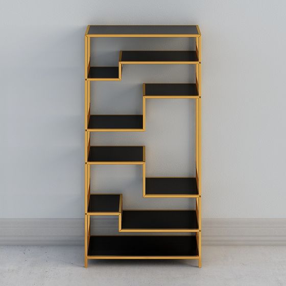 Geometric Low-Poly Bookshelf 3D Model