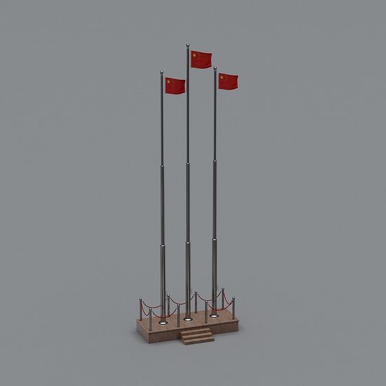 Realistic Flagpole 3D Model for Creative Projects
