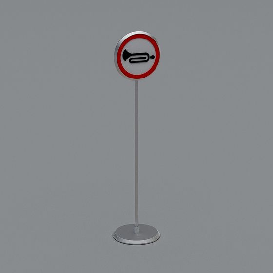Blast Warning Sign 3D model for Creative Projects