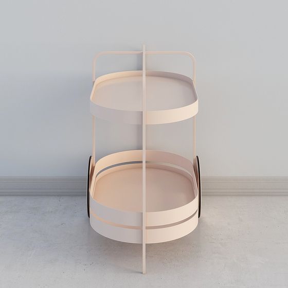 Elegant Round Cart 3D model for Modern Interiors