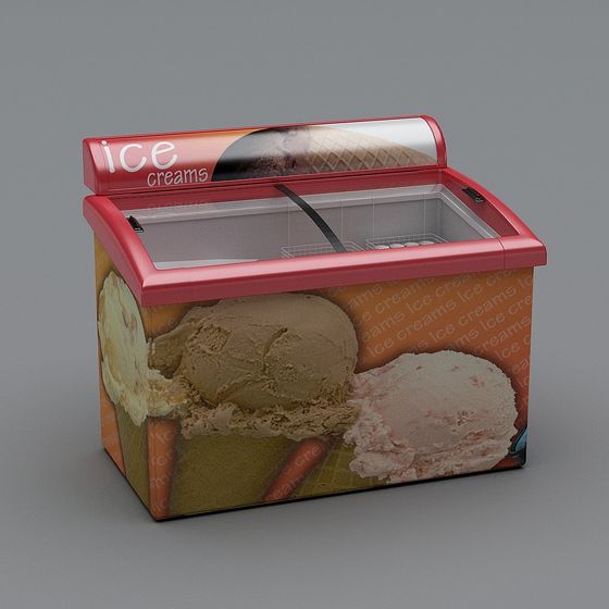 Low Poly Ice Cream Display Case 3D model