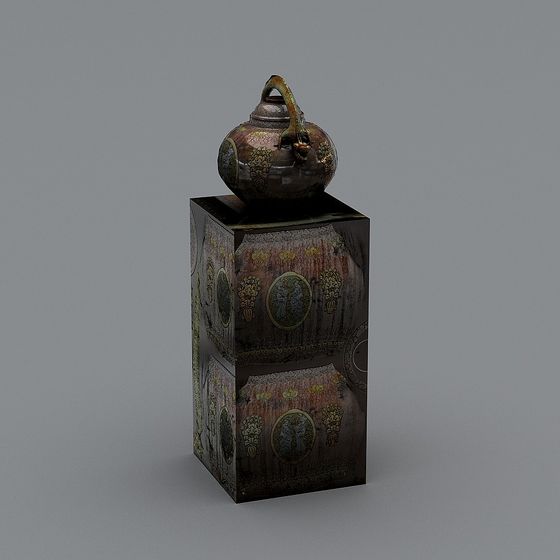 Oriental Elegance Square Stand 3D model
