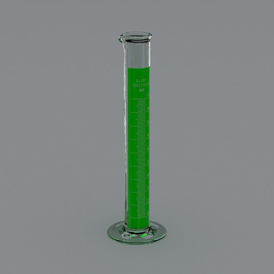 Low Poly Glass Graduated Cylinder 3D model