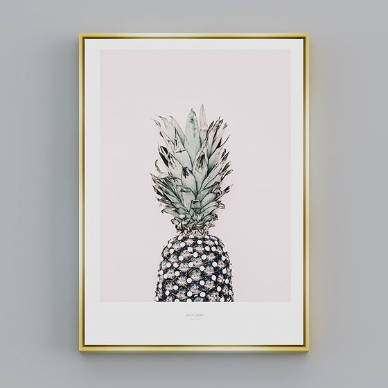 Low-Poly Pineapple 3D Model for Tropical Decor