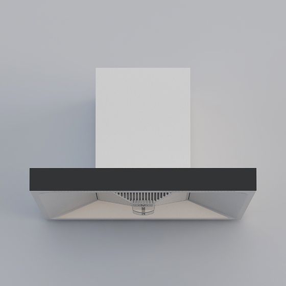Sleek Modern Kitchen Hood 3D Model – Low-Poly Metal Design