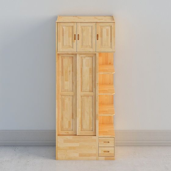 Wooden Multi-Functional Storage Cabinet 3D model