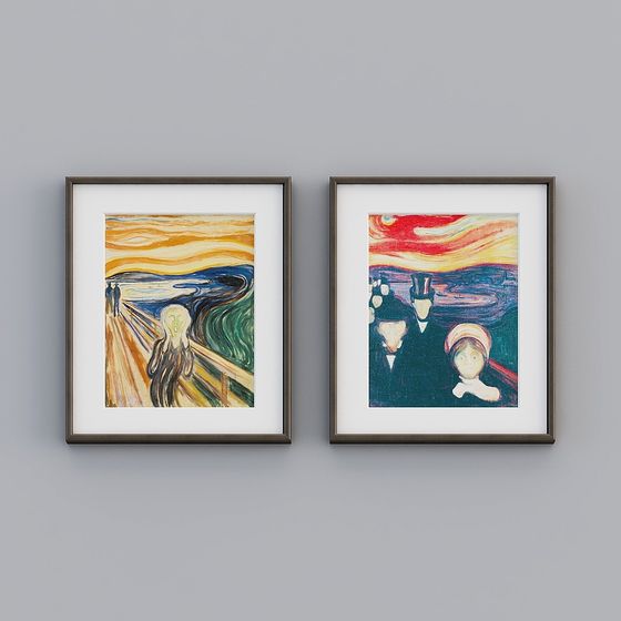 Low Poly 3D Models of The Scream & The Scream After 3D model