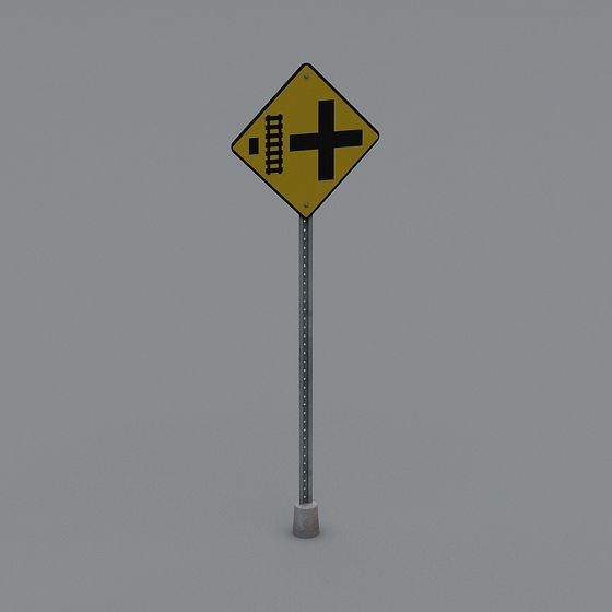 Realistic Low-Poly Traffic Sign 3D model