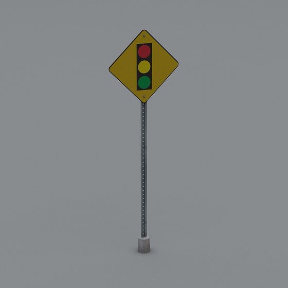 Modern Low-Poly Traffic Light 3D model