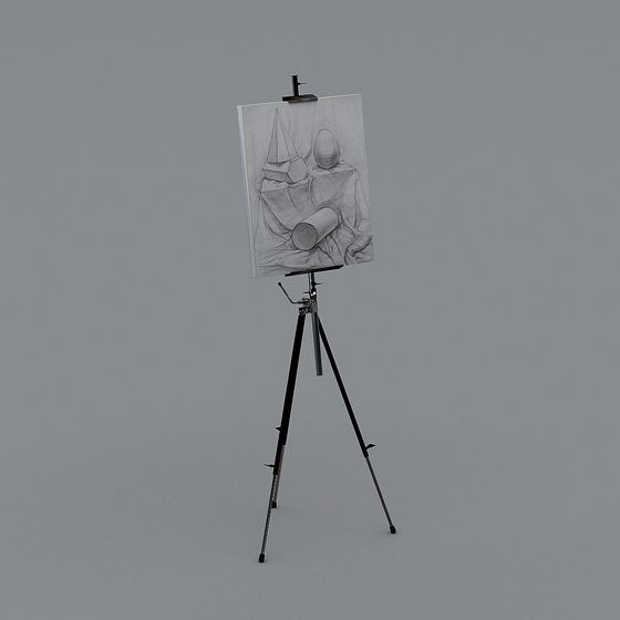 Stunning Artist Easel 3D model for Creative Projects