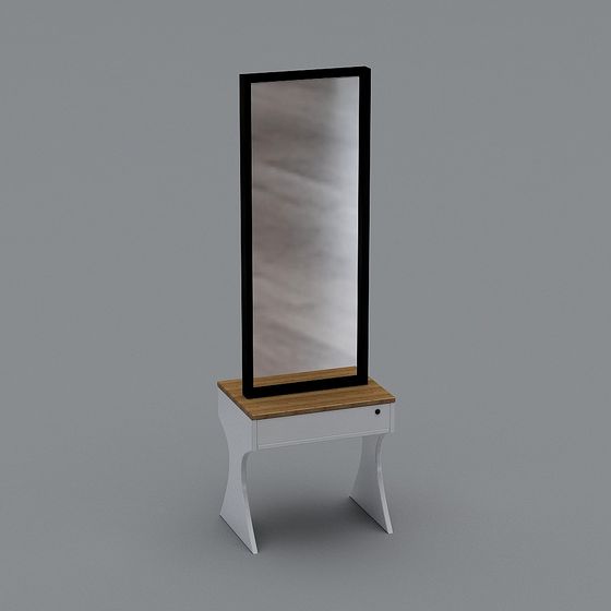 Elegant Low-Poly Dressing Table 3D model